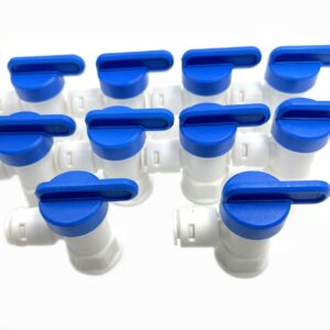 10pcs 1/4 inch FNPT to 1/4" Tank Ball Valve for Reverse Osmosis RO Water Storage Tanks Water Filter,Push to Connect Plastic Quick Connect RO Fittings