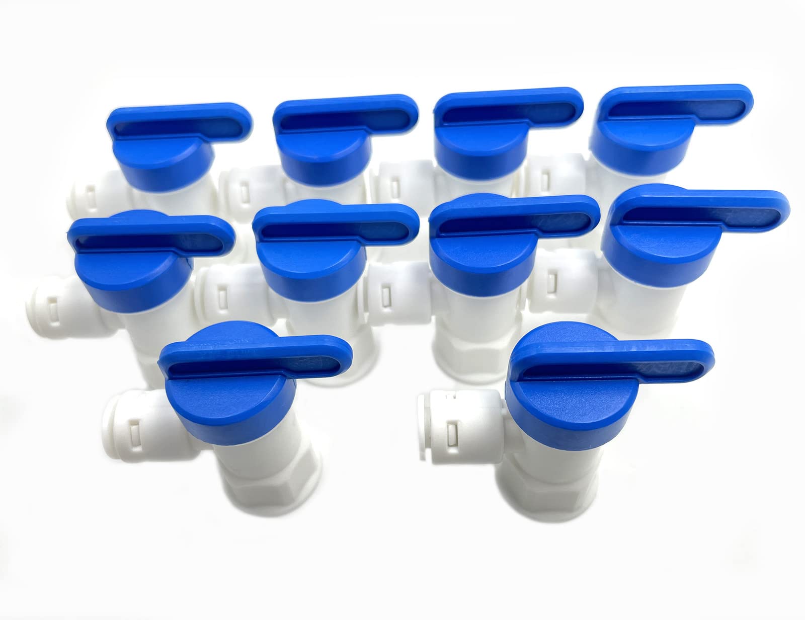 10pcs 1/4 inch FNPT to 1/4" Tank Ball Valve for Reverse Osmosis RO Water Storage Tanks Water Filter,Push to Connect Plastic Quick Connect RO Fittings