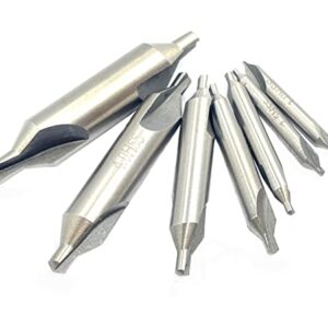 7pcs/Set High Speed Steel Center Drill Bits Kit 60-Degree Angle Center Drill Bits Kit Countersink Tools for Lathe Metalworking Size 1.0 1.5 2.0 2.5 3.0 4.0 5.0