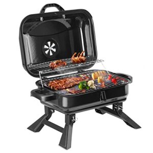 leisurelife portable charcoal grills with legs for outdoor 17-inch bbq grill for patio backyard picnic camping