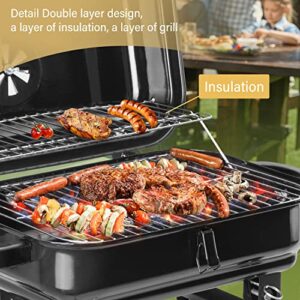 LEISURELIFE Portable Charcoal Grills with Legs for Outdoor 17-Inch BBQ Grill for Patio Backyard Picnic Camping