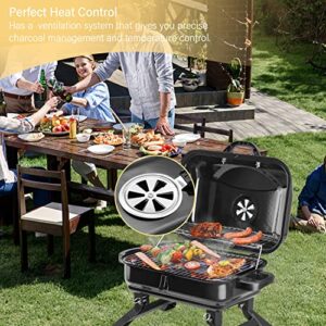 LEISURELIFE Portable Charcoal Grills with Legs for Outdoor 17-Inch BBQ Grill for Patio Backyard Picnic Camping