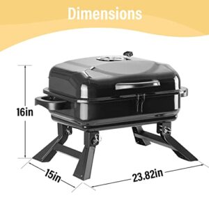 LEISURELIFE Portable Charcoal Grills with Legs for Outdoor 17-Inch BBQ Grill for Patio Backyard Picnic Camping