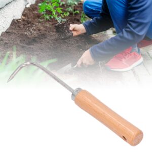 2Pcs 240mm/ 9.45in Single Claw Bonsai Root Hook, Stainless Steel Gardening Digging Tools with Wooden Handle for Weeding Planting Flowers