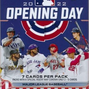 2022 Topps Opening Day Baseball Collection of FOUR (4) Factory Sealed HOBBY Packs with 28 Cards! EVERY Pack Includes 1 Insert! Look for Autos of Mike Trout, Fernando Tatis, Shohei Ohtani & Many More!