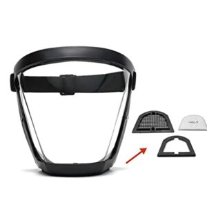 GEOOT Super Protective Face Shield Anti-Fog Full Face Safety Shield Unisex All-Inclusive Face Protection with Detachable Flter (Black)