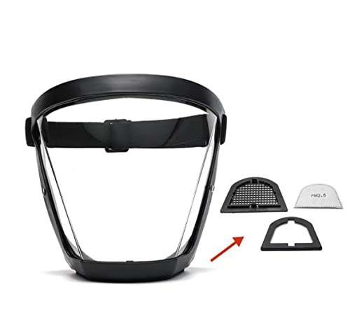 GEOOT Super Protective Face Shield Anti-Fog Full Face Safety Shield Unisex All-Inclusive Face Protection with Detachable Flter (Black)