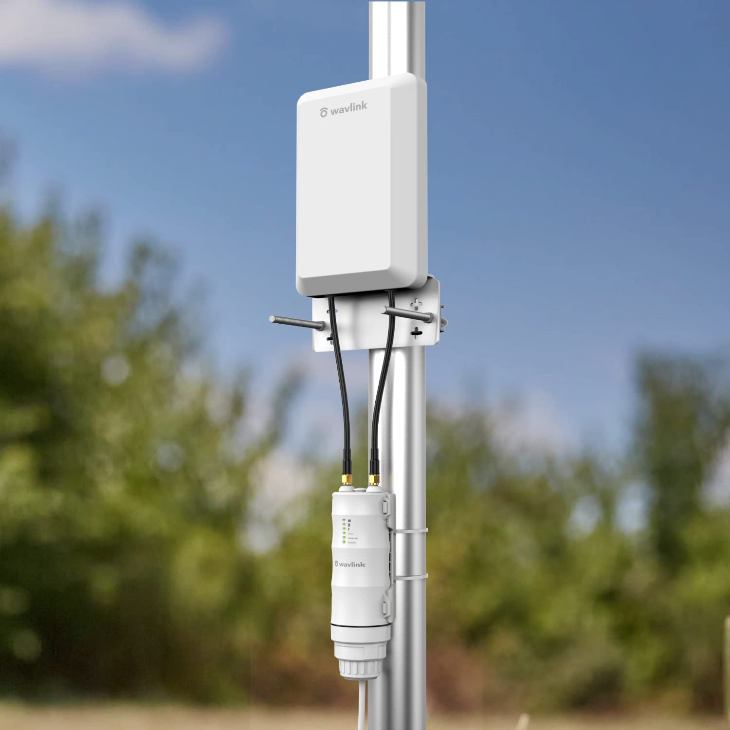 WAVLINK N300 Outdoor WiFi Extender, Outdoor CPE for PtP and PtMP Transmission | 11dBi Directional Antennas, 1.5km, PoE Powered | Support Access Point/Router/Repeater Modes, Ideal for Barn Garage Yard