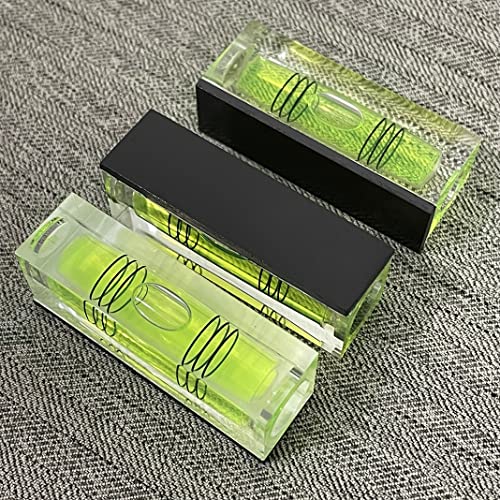 YMGBHNKJLS 4Pcs Magnetic High Precision Small Level Bubble 52x15x20mm Three Line Horizontal Level Mini Square Bubble Spirit Levels for Picture Hanging