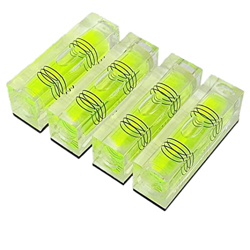 YMGBHNKJLS 4Pcs Magnetic High Precision Small Level Bubble 52x15x20mm Three Line Horizontal Level Mini Square Bubble Spirit Levels for Picture Hanging