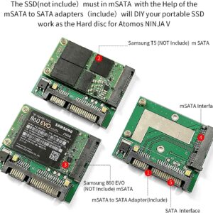 ANDYCINE Lunchbox mSATA to SATA Adapter DIY Magnalium Case for mSATA SSD T5 1TB/2TB Compatible for Atomos Ninja V,Ninja V+,Ninja Flame,Ninja Inferno,and Shogun Inferno