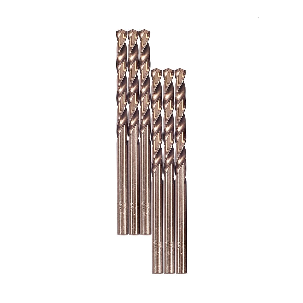 Heyiarbeit 6pcs 4.2mm Twist Drill with Titanium Coated High Speed Steel Bit HSS CO for Steel,Copper,Aluminum Alloy