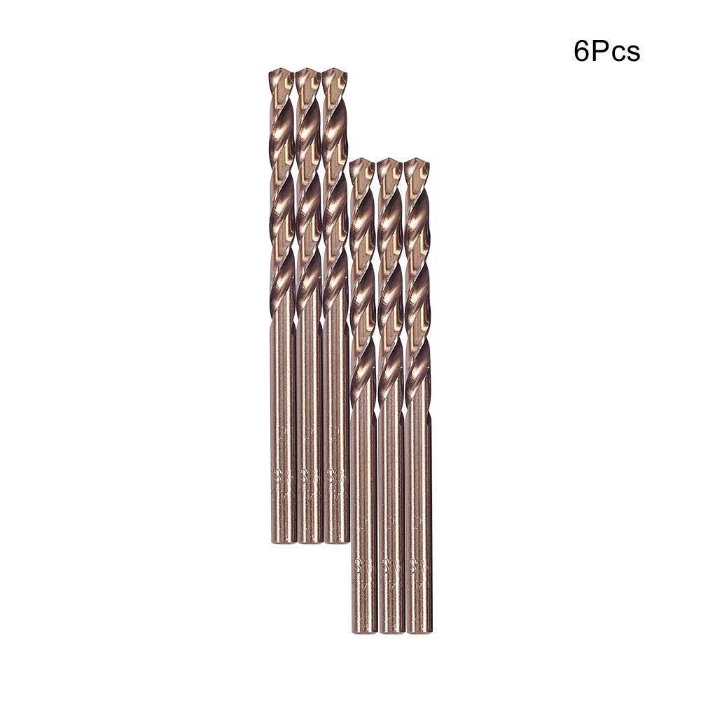 Heyiarbeit 6pcs 4.2mm Twist Drill with Titanium Coated High Speed Steel Bit HSS CO for Steel,Copper,Aluminum Alloy