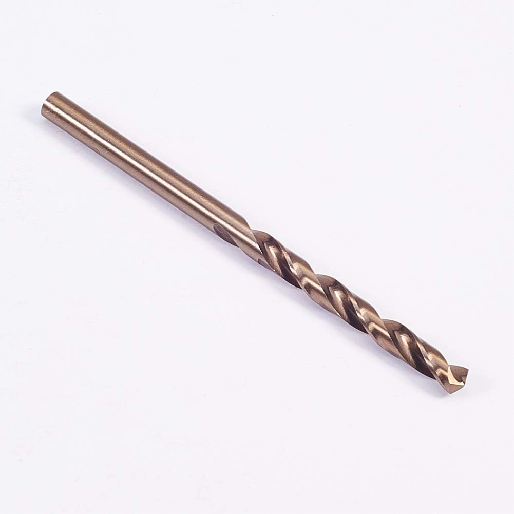 Heyiarbeit 6pcs 4.2mm Twist Drill with Titanium Coated High Speed Steel Bit HSS CO for Steel,Copper,Aluminum Alloy