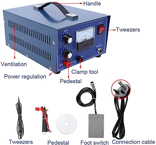 HPDONM 300W Jewelry Pulse Welding Machine Portable High Power Spot Welder DX-50A,Welding Range: 0.6-1.2MM, for Gold Silver Platinum Palladiu