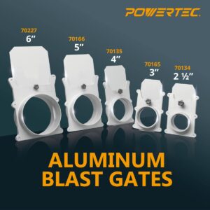 POWERTEC 70165V 3-Inch Aluminum Blast Gate, 1 PK