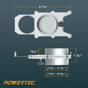 POWERTEC 70165V 3-Inch Aluminum Blast Gate, 1 PK