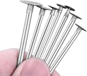 luo ke 7 pcs diamond cutting burr, 1/8'' shank diamond burs stone carving sets for dremel rotary tools