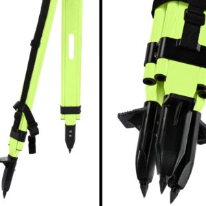 AdirPro Aluminum Hi -Vis Green Tripod with Quick Clamp & AdirPro 14-Foot Aluminum Grade Rod Bundle