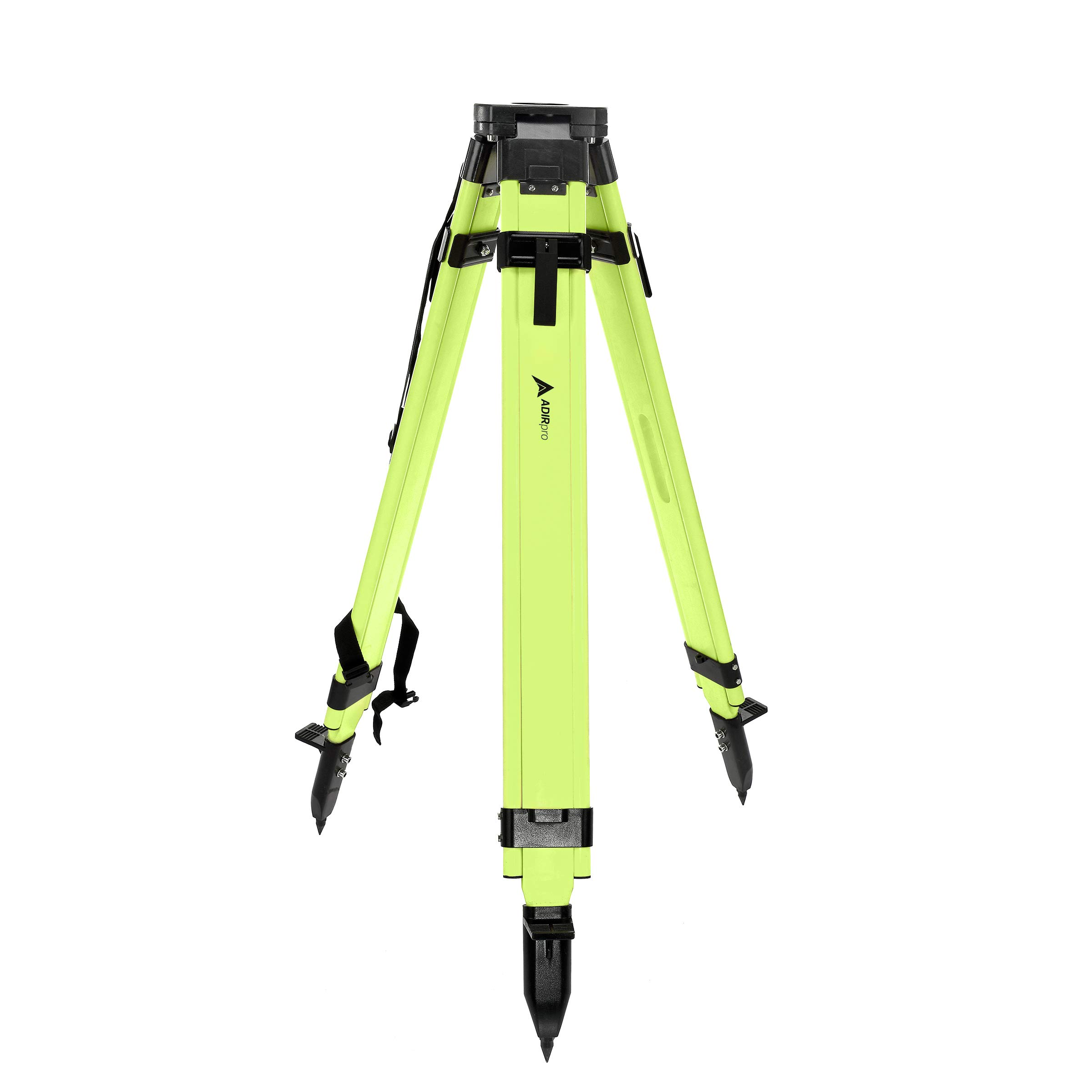 AdirPro Aluminum Hi -Vis Green Tripod with Quick Clamp & AdirPro 14-Foot Aluminum Grade Rod Bundle