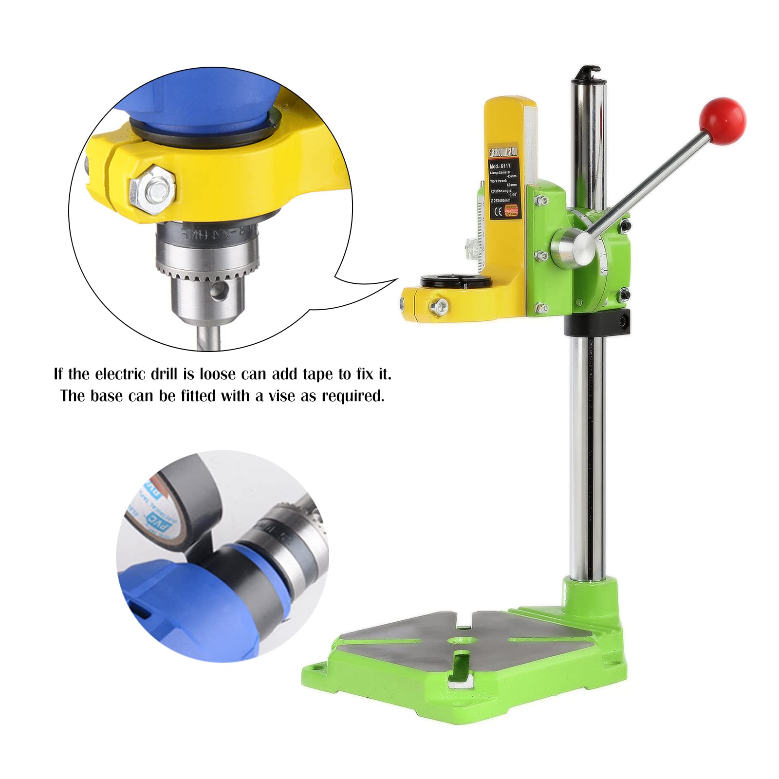 POWLAB Floor Drill Press stand Drill Press Work Station Stand Table Top Drill Press 90° Rotating Fixed Frame for Drill Workbench Repair Drill Press Table Only for Clamping Range 38mm-42mm