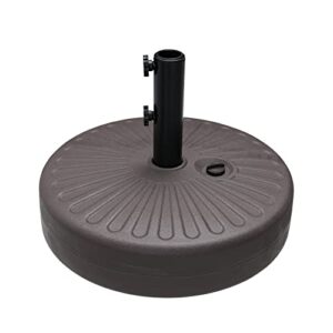 abccanopy patio umbrella base, 48.5lbs capacity fillable market patio outdoor heavy duty umbrella stand(brown)