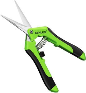 szhlux 1-pack pruning shears, 6.5'' gardening hand pruner, professional pruning scissors with straight stainless steel precision blades