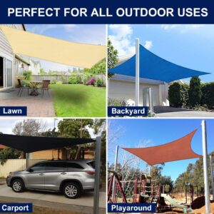 PureFit Rectangle Sun Shade Sails Outdoor 10 x 13 ft - Sun Protection Sunshades UV Block Shade Canopy, Patio Shades for Backyard, Deck and Lawn, Sand