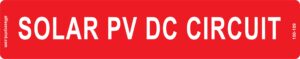 photovoltaic labels for pv solar system_"solar pv dc circuit" _5¾” x 1⅛ ” _pack of 20