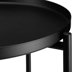 okugafit Outdoor Side Table, Patio Table, Small Outdoor Table for Patio Living Room Bedroom Balcony-Black