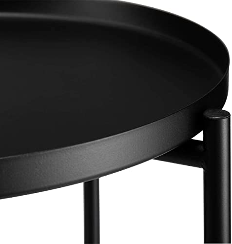 okugafit Outdoor Side Table, Patio Table, Small Outdoor Table for Patio Living Room Bedroom Balcony-Black