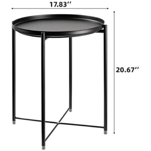 okugafit Outdoor Side Table, Patio Table, Small Outdoor Table for Patio Living Room Bedroom Balcony-Black