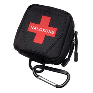 naloxone belt pouch for opioid overdose kits | compact belt attachment design | custom designed and compatible with two naloxone nasal spray doses & accessories | naloxone not included (1)