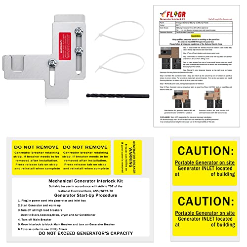 Generator Interlock Kit Compatible with Siemens or Murray Panels.7/8 - 1 1/4" Spacing Between Main and Branch Breakers.150 or 200 Amp.