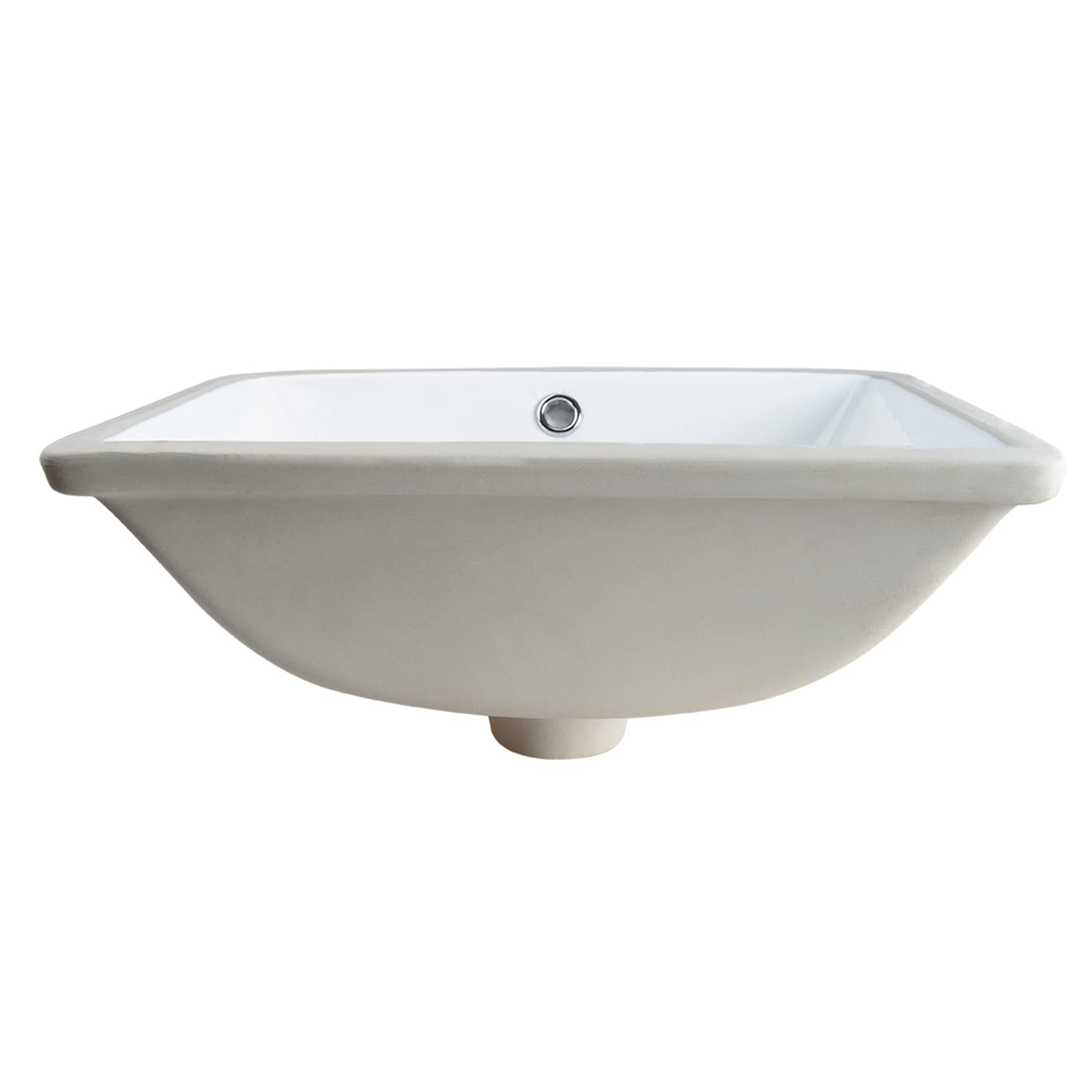 DeerValley DV-1U306 Ursa Undermount Bathroom Sink, 18'' x 13'' Vessel Sinks Rectangle Undermount Sink Modern White Ceramic Vanity Vessel Sink with Overflow