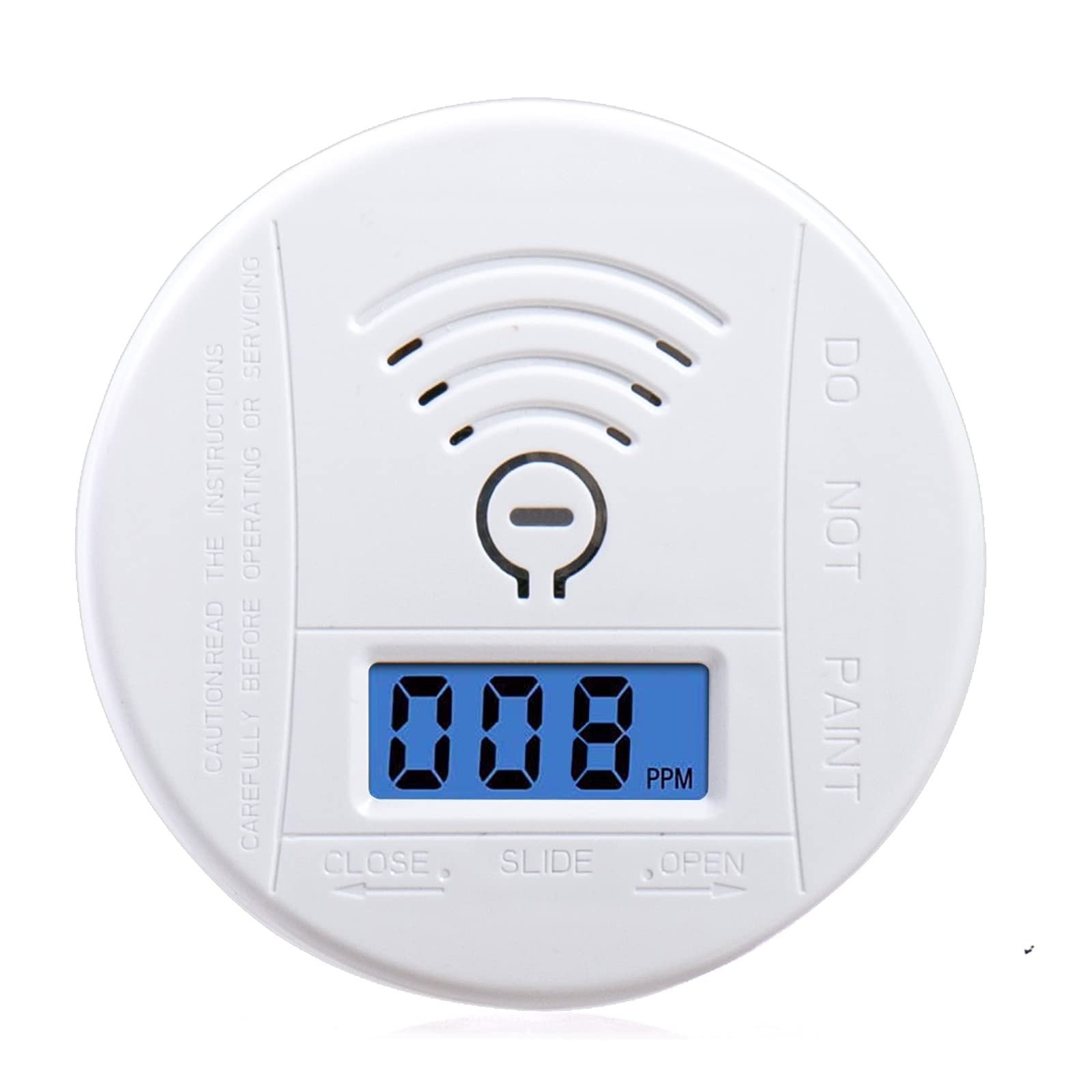 CAYUENG Carbon Monoxide Detector, Replaceable Battery-Operated Carbon Monoxide Alarm Detectors with Digital Display & LED Lights,CO Alarm Device for Kitchen Bathroom Bedroom Coal Stove