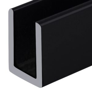 brixwell sdcd38bl-ccp36 black 3/8" fixed panel shower door deep u-channel - 36"