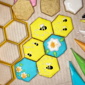 Multi 2.25" Hexagon Geometric Cookie Cutter, Honeycomb Multicutter for Dough, Fondant, Clay (Hexagon (2.25 inch))