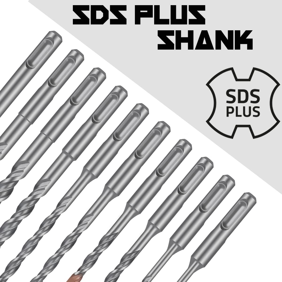 Owl Tools SDS Plus Rotary Hammer Drill Bit Set (10 Pack - 1/8", 1/4", 5/16", 3/8", and 1/2") Carbide Tipped - Perfect for Drilling Through Concrete, Cement, Stone, Brick, Ceramic Pots, & More!