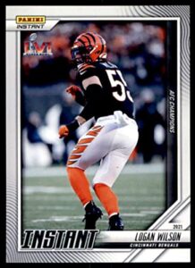 football nfl 2021 panini instant #217 logan wilson bengals