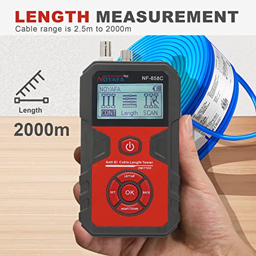 NOYAFA Network Cable Tester with Mapping and VFL Function, RJ11 RJ45 Ethernet Cable Tester POE Tester Cable Toner, Rechargeable Anti-Interference Network Tester for Telephone LAN Coax Cable