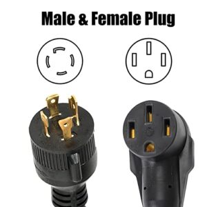 STMGW 30Amp 4-Prong Male Plug to 50Amp Female Generator Adapter - 12" RV Generator Power Cord Adapter for RV Trailer Camper