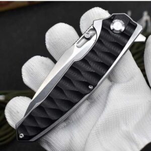 HUAAO Folding Pocket Knife, 3.7’’ M390 Steel Blade G10 Handle, Pocket Knife with Clip, Flipper, Liner Lock, Flip Knife for Outdoor Survival Camping Hiking