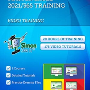 Excel 2021 Training DVD by Simon Sez IT: Excel 2021/365 Tutorial for Beginners to Intermediate Users – Excel Course Including Exercise Files