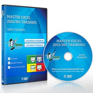 Excel 2021 Training DVD by Simon Sez IT: Excel 2021/365 Tutorial for Beginners to Intermediate Users – Excel Course Including Exercise Files