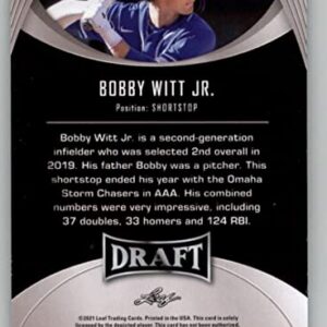 2021 Leaf Draft #2 Bobby Witt Jr. Draft/Prospect Baseball Card in Raw (NM or Better) Condition