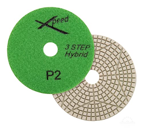 4” Diamond Polishing Pads 3-Step Wet/Dry for Granite Quartz Marble Stone Quartzite - 3 Pieces