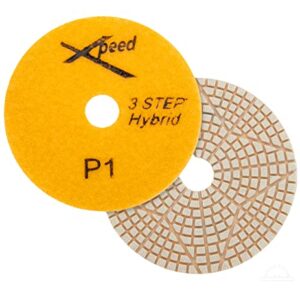 4” Diamond Polishing Pads 3-Step Wet/Dry for Granite Quartz Marble Stone Quartzite - 3 Pieces