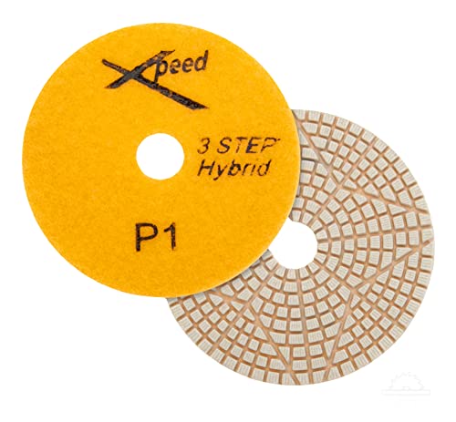 4” Diamond Polishing Pads 3-Step Wet/Dry for Granite Quartz Marble Stone Quartzite - 3 Pieces