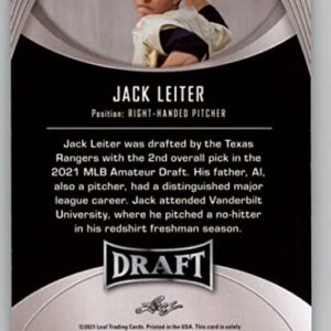 2021 Leaf Draft #32 Jack Leiter RC Rookie Card XRC Draft/Prospect Baseball Card in Raw (NM or Better) Condition